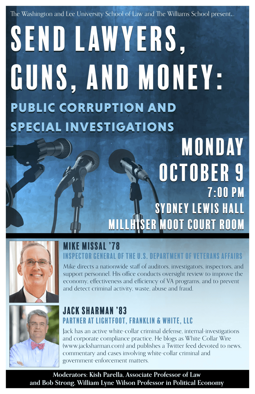 The Columns » W&L Alums Missal and Sharman Discuss Public Corruption ...