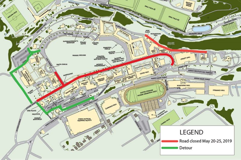 The Columns » Construction at VMI to Reroute Traffic » Washington and ...