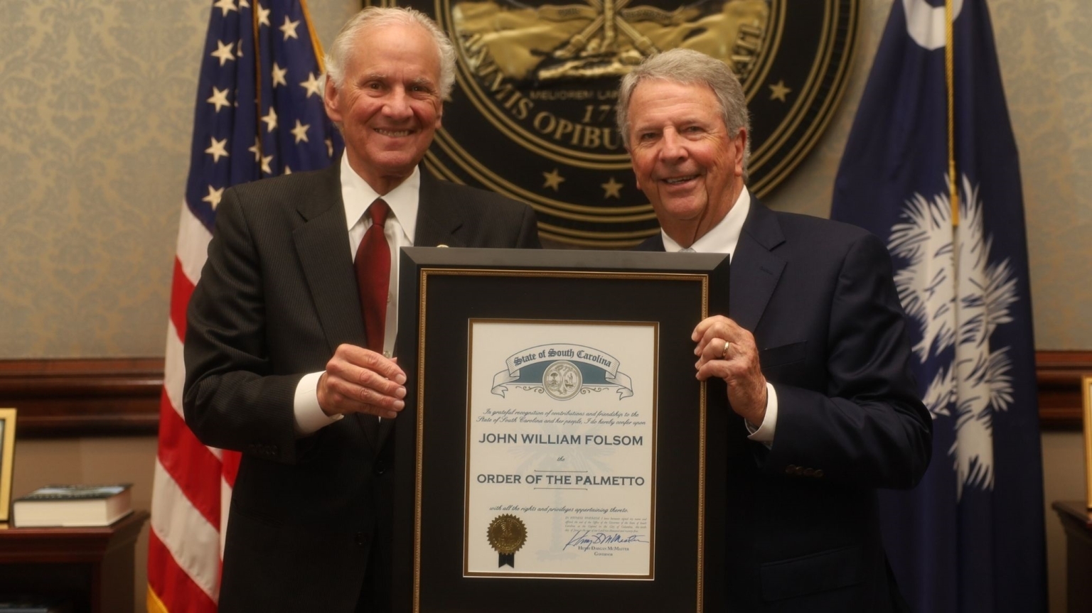 The Columns » John Folsom ’73, P’03 Receives the Order of the Palmetto ...